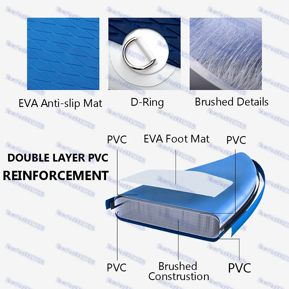 Double Layer Non-Slip Stand Up Paddleboard Surfing PVC Board Set Color ...