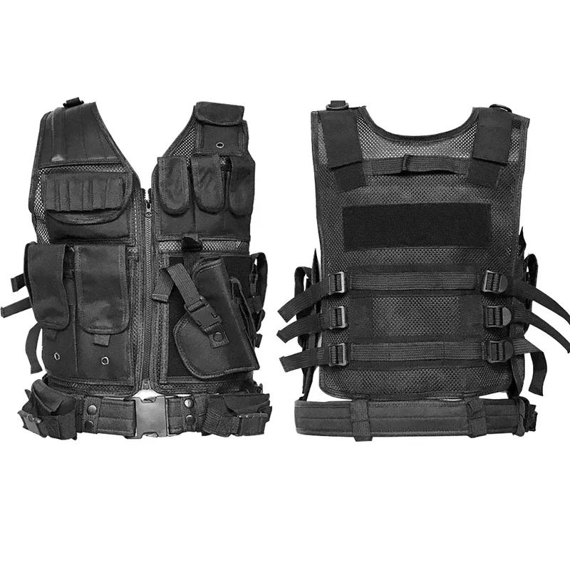Tactical Molle Vest with Holster - Outdoor Combat Training Gear ...
