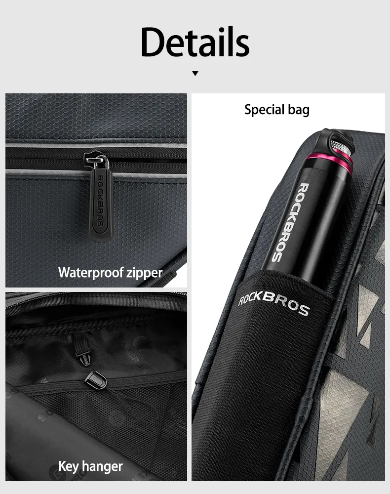 Rockbros Ultra-Light Bicycle Bag: Tube Bike Storage Triangle Saddle ...