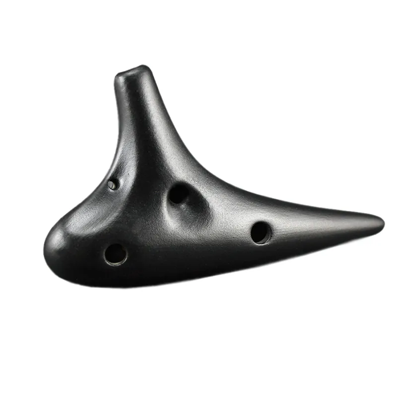 Handmade TNG Ocarina 12 Holes Black Pottery Porcelain Professional Alto ...