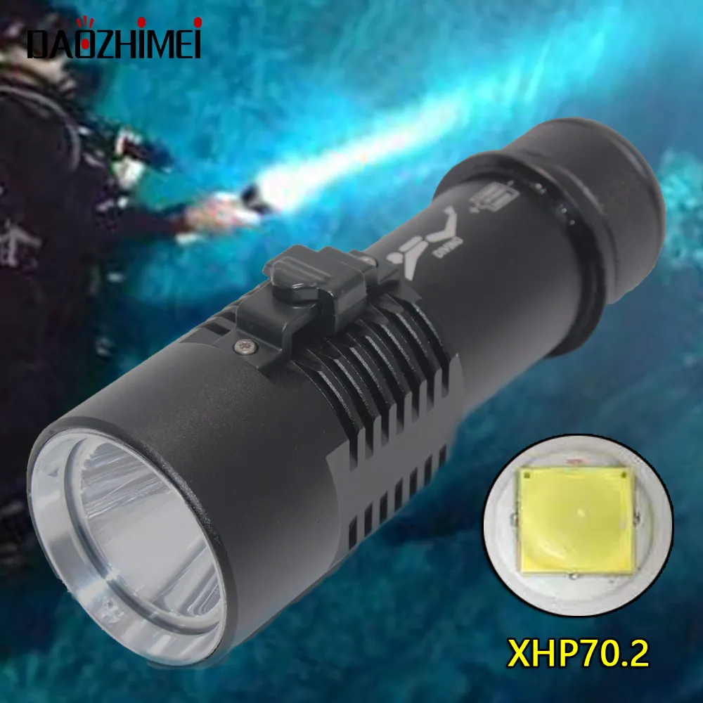 Diving Flashlight 200000 Lumen, Powerful XHP70 LED Dive Torch, IP68 ...