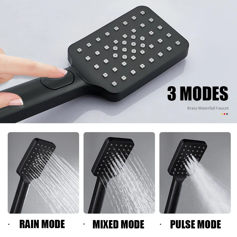 Digital Shower Faucet Set - Thermostatic Mixer, Rainfall, Waterfall ...