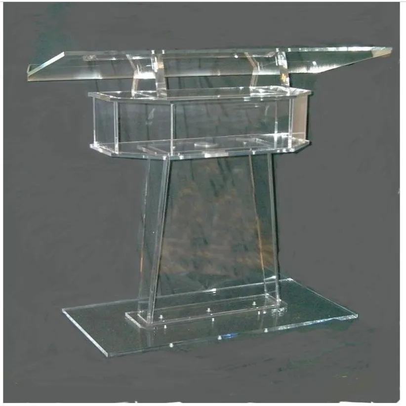 Modern Clear Acrylic Lectern Podium - Transparent Presentation Stand ...