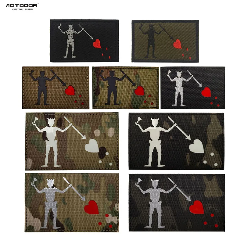 US Navy SEAL Team Flag Patch Blackbeard Pirate Edward Teach Patch Badge ...