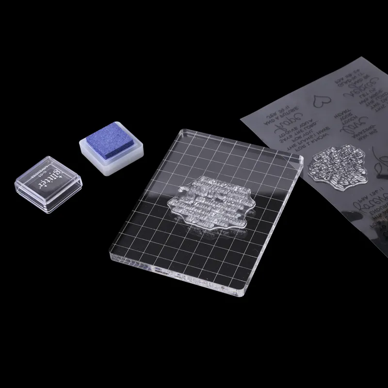 Wholesale Clear Acrylic Stamp Block Set 5 Sizes For DIY Scrapbooking ...