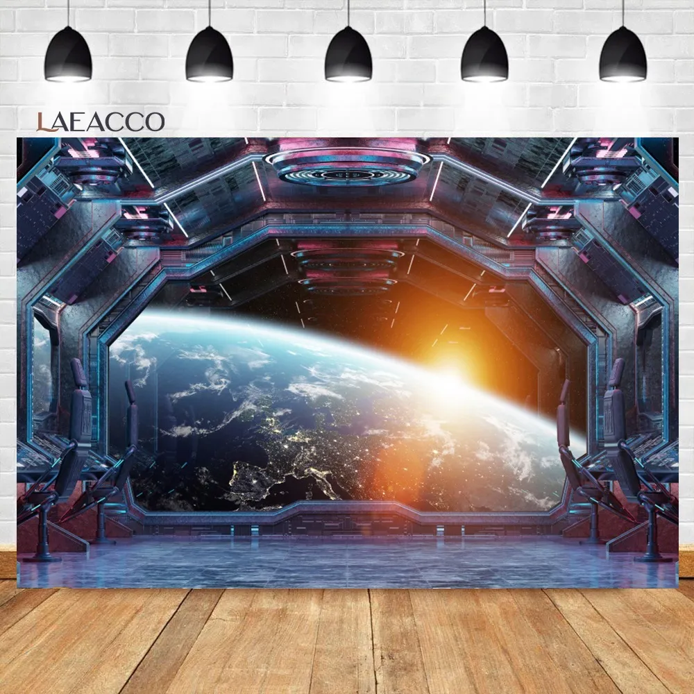 Laeacco Space Universe Photography Backdrops Spaceship Photo ...