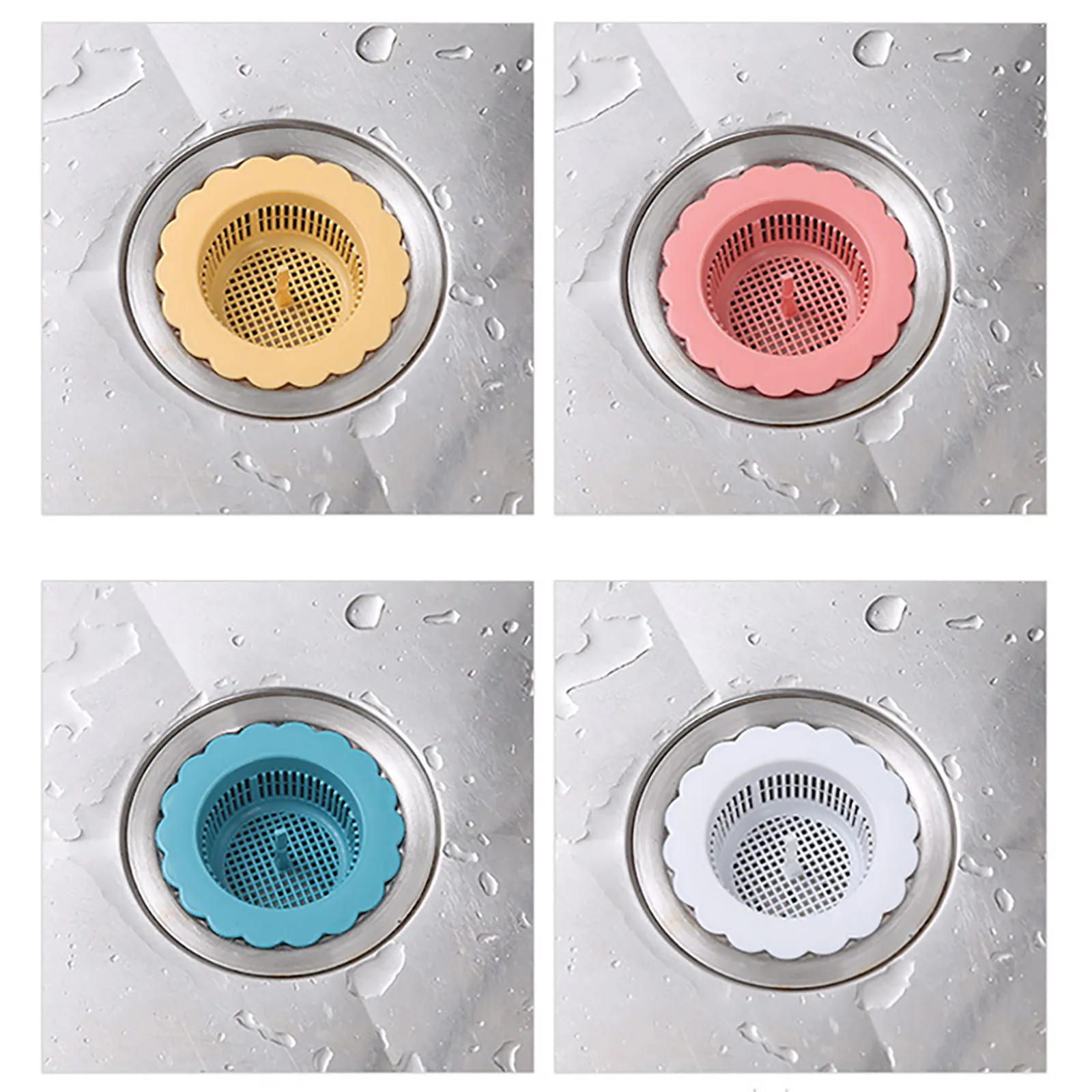 Kitchen Sink Drainer Basket Silicone Sink Drain Strainer for Bathroom ...