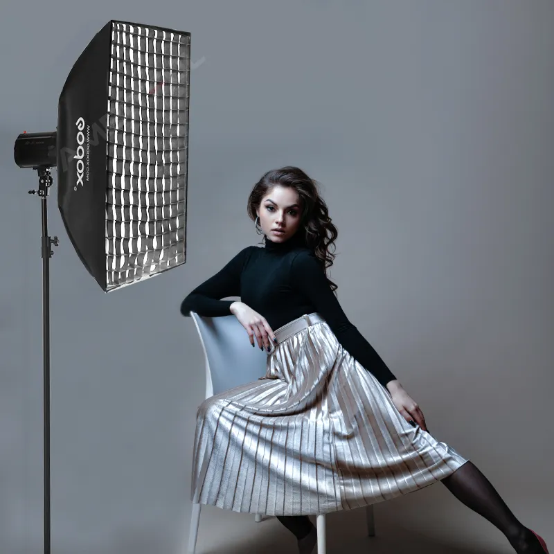 Rectangular Softbox with Honeycomb Grid & Universal Mount - 20x 27 ...