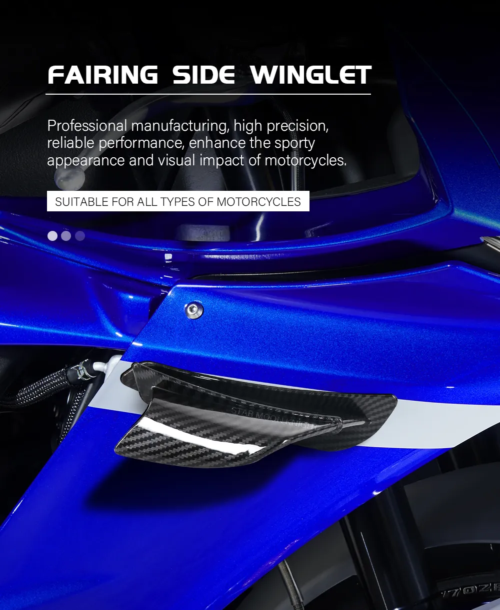 Yamaha YZF Series Motorcycle Universal Carbon Fiber Winglet Aerodynamic ...