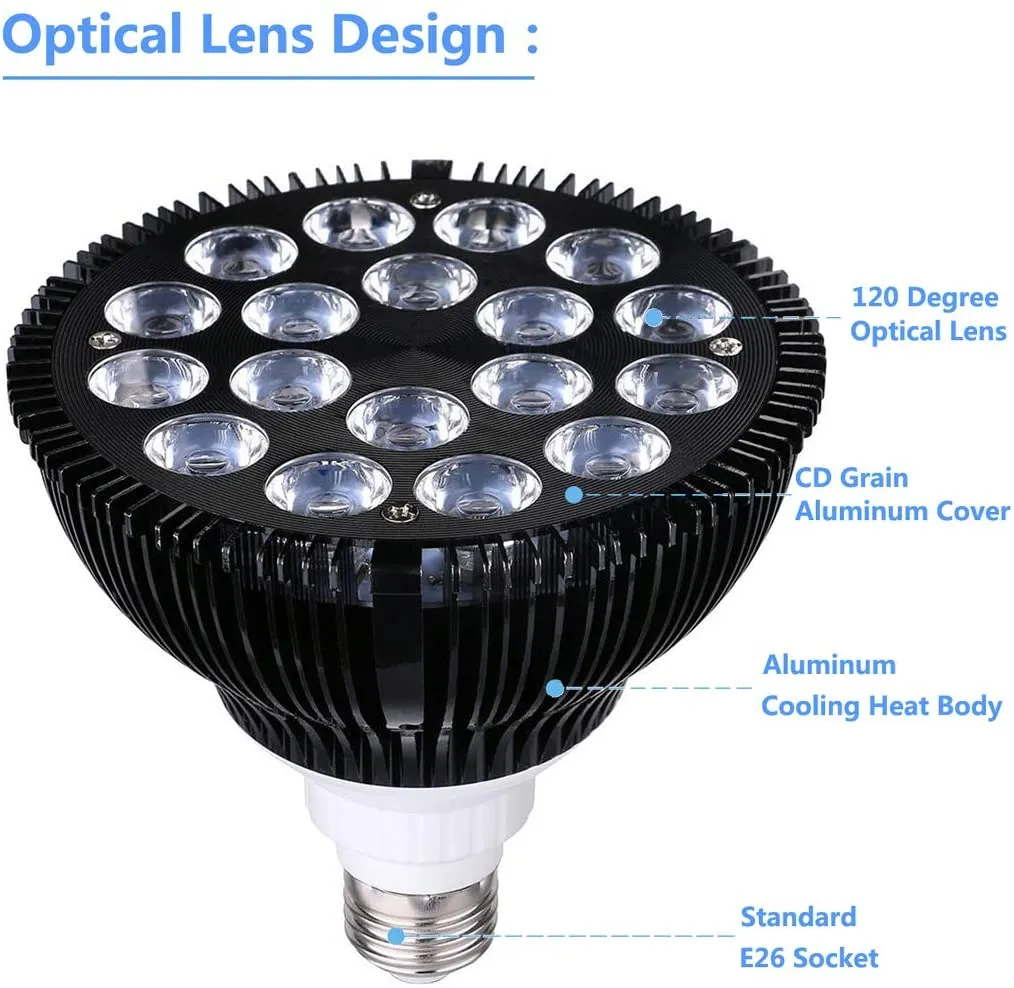 DHgate.com:PAR38 D30 LED Aquarium Light Bulb, 12W-54W Full Spectrum Saltwater Tank Coral Reef ...