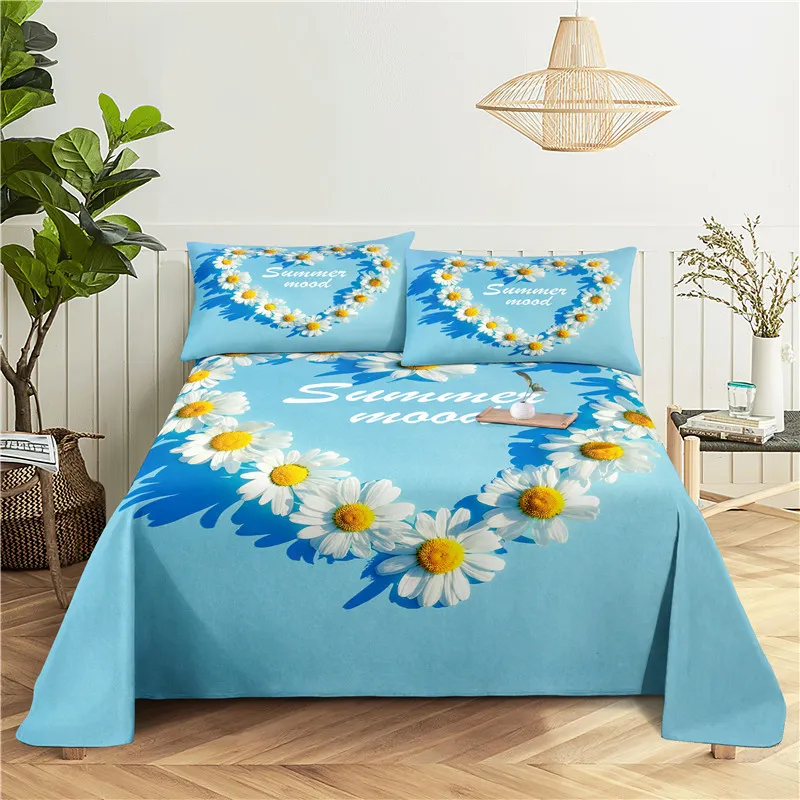 Flower Print Bedding Set - Premium Quality Polyester Bed Sheets with ...