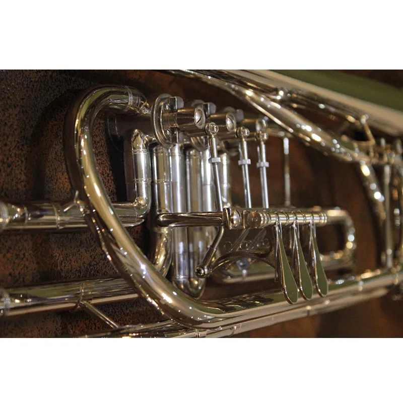 DHgate.com:Bb Yellow Brass Bass Trumpet, Nickel Silver Plated Musical ...