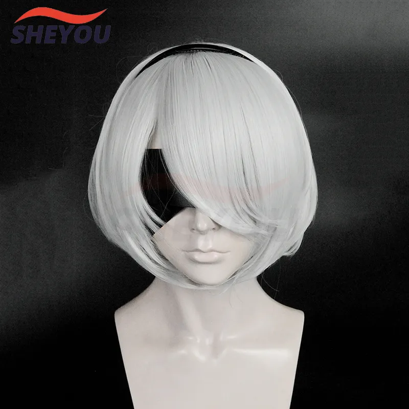 NieR:Automata 2B YoRHa No. 2 Type B Heroine Bobo Cosplay blonde hair ...