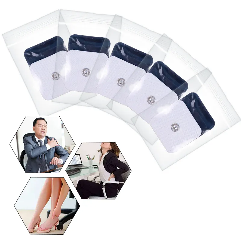 Electrical Muscle Stimulation Pads Reusable Adhesive Electrode Patches ...
