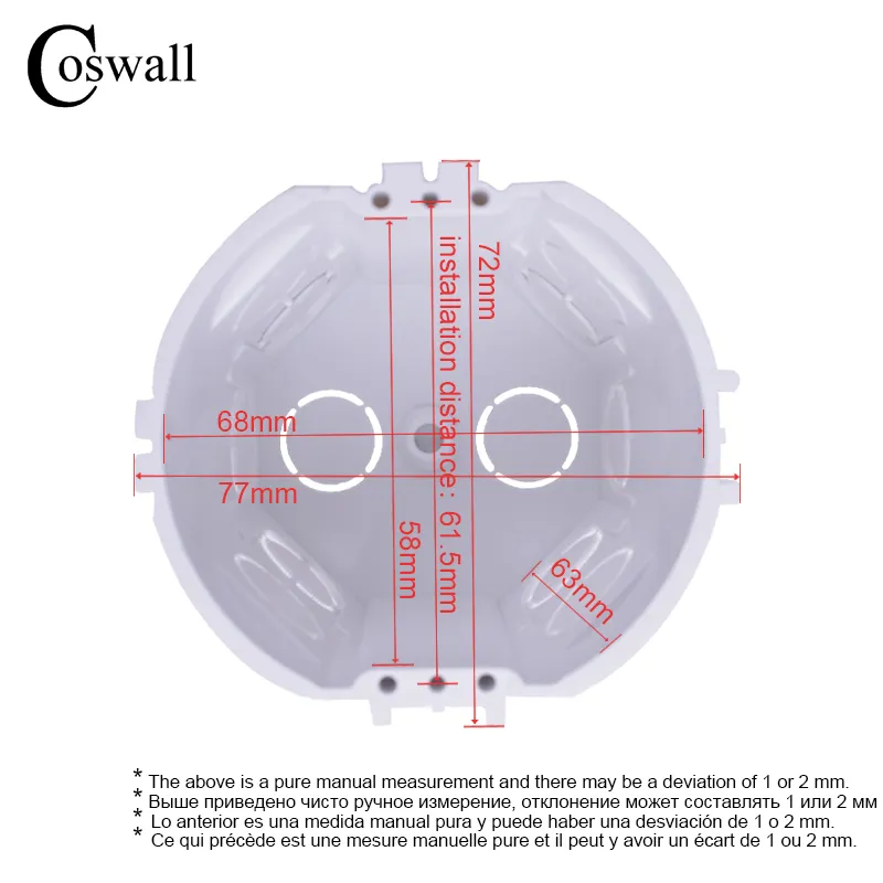 Coswall EU Standard Wall Round Mounting Box Internal Cassette Wiring ...