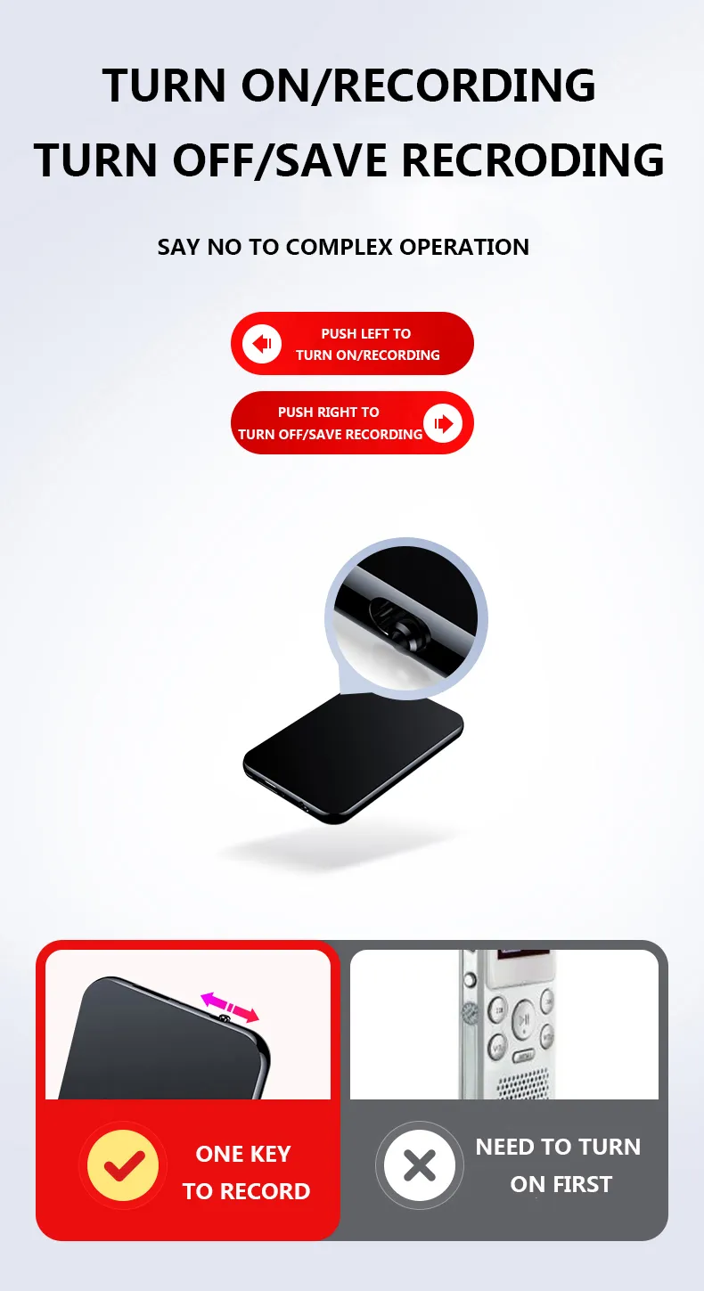 V15 Digital Voice Recorder, 64GB USB Flash Drive, 50Hrs Recording ...