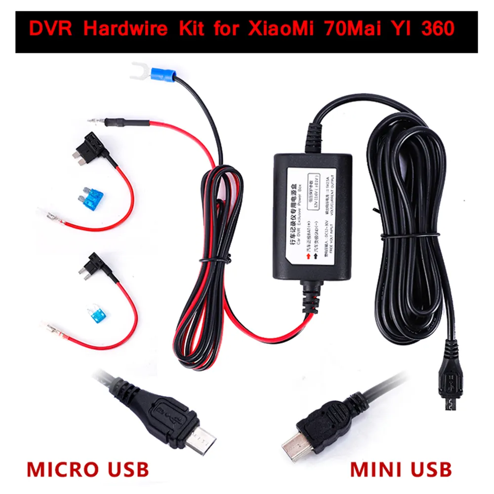 2m 12V-24V to 5V 2.5A Mini Micro USB Car Dash Camera Charger Adapter ...