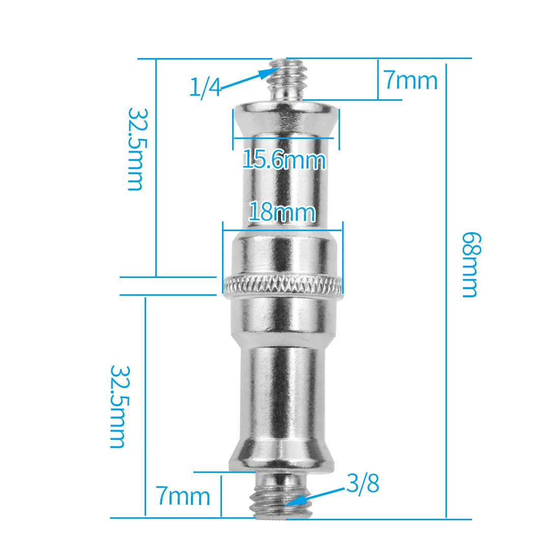 Universal 1/4 to 3/8 Metal Screw Adapter for Camera Tripod, Flash, and ...