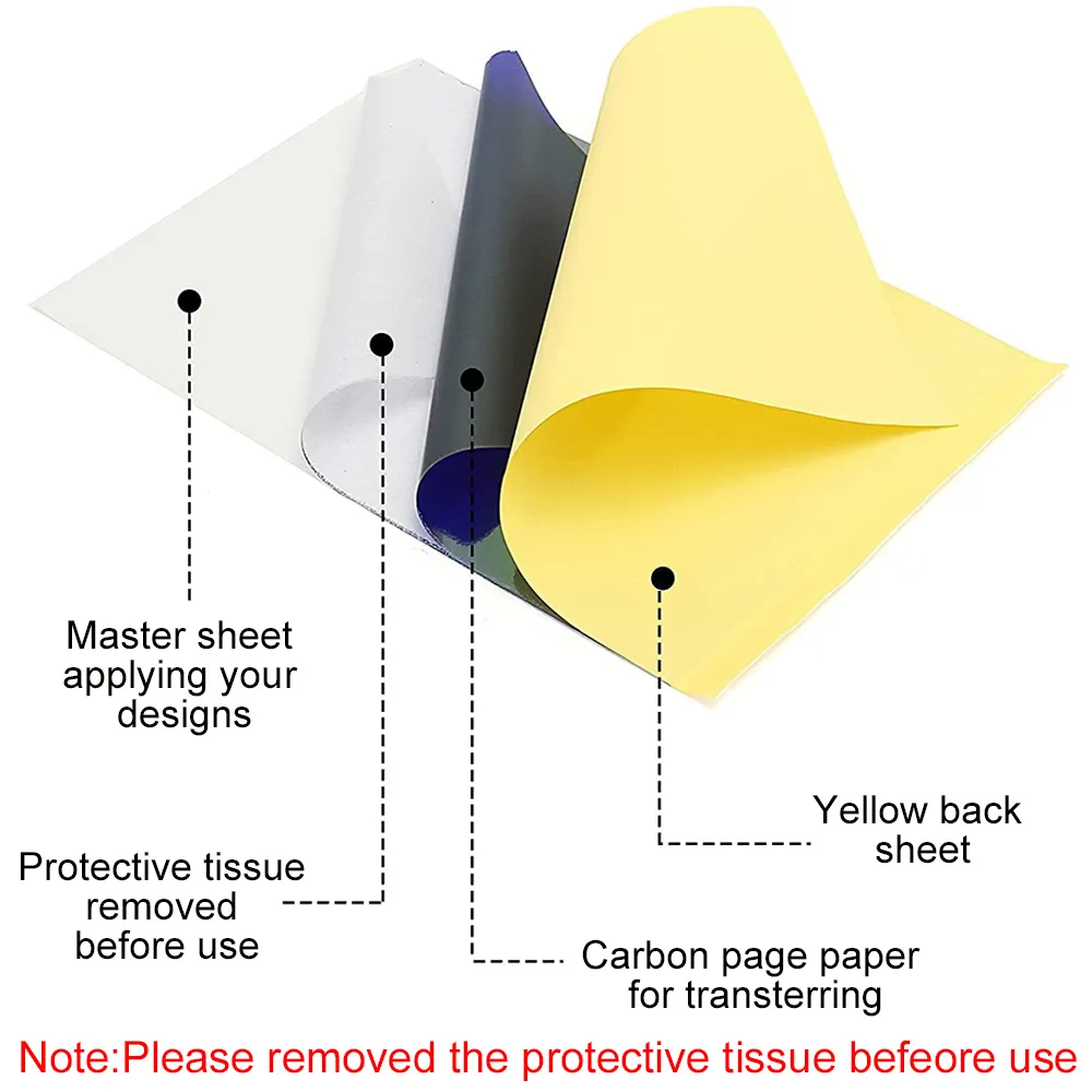 Premium Tattoo Stencil Paper Sheets - A4 Transfer Paper for Tattoo ...