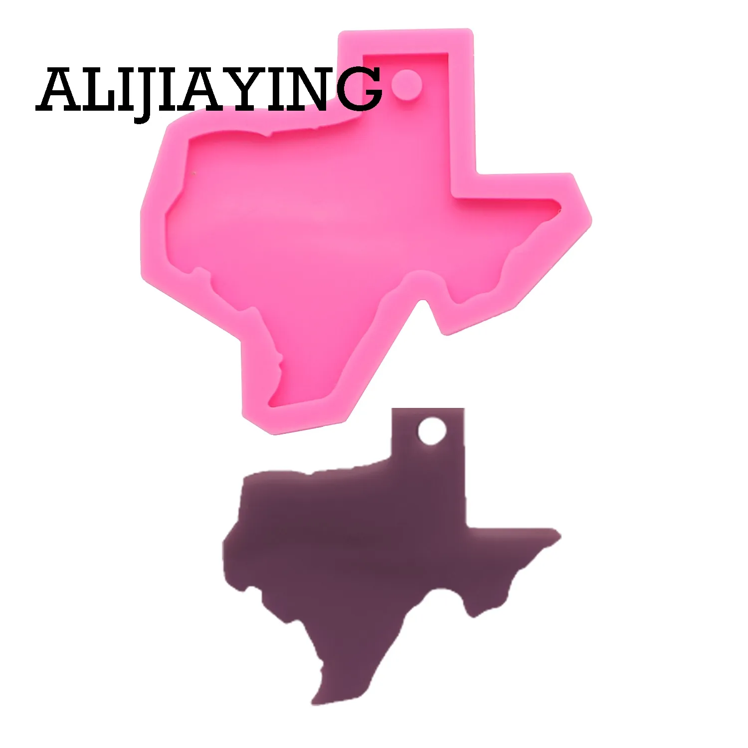 DIY Shiny Texas Map Silicone Diy Silicone Mold For Keychain US State ...