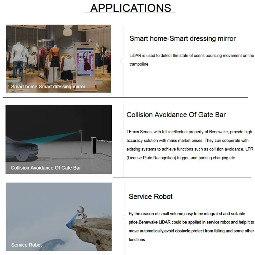 TFmini Plus/TF Mimi/TF Luna/TOF10120 TOF Láser Rango LiDAR Módulo De ...