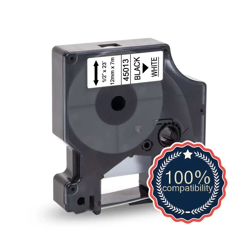 DHgate.com:5-Pack 12mm Black on White Label Cassette for Dymo Printers ...
