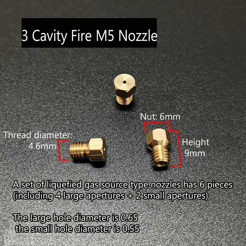 DHgate.com:M5 Copper Jet Nozzle - 3-Cavity External Thread LPG Stove ...