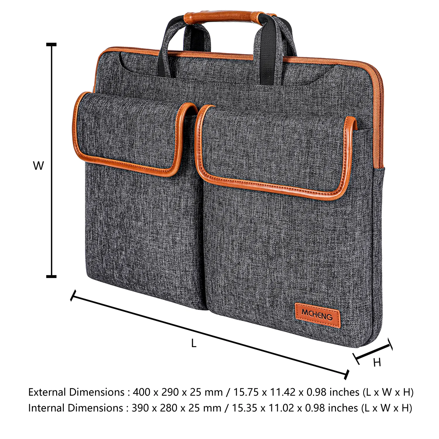 Multi-Pocket Laptop Briefcase - Fits 10-17.3 Inch Laptops - Premium ...