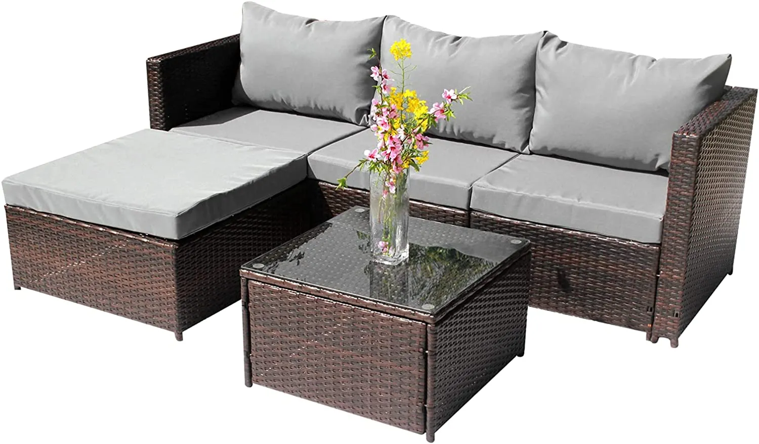 Outdoor Wicker Rattan Sectional Sofa - All Weather Furniture Set for ...