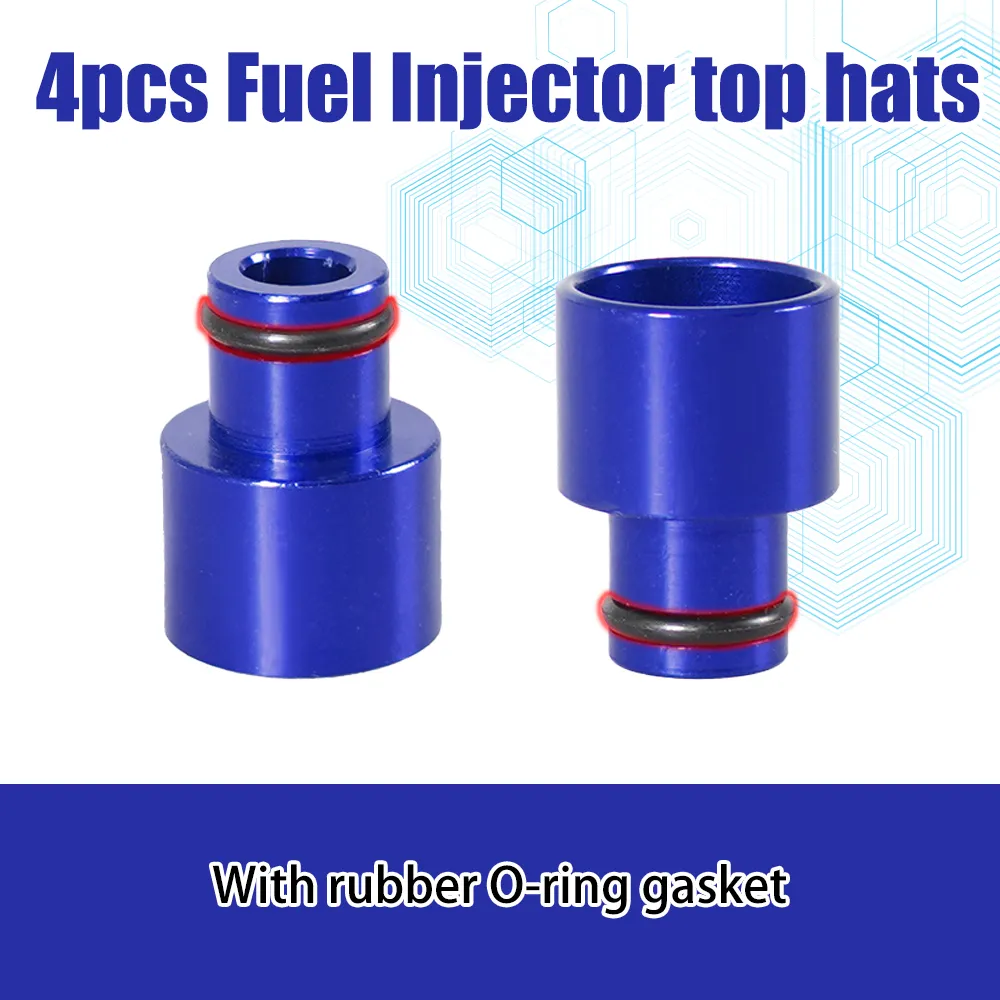 4-Pack Aluminum Fuel Injector Adapters Top Cap Extenders for Honda B16 ...