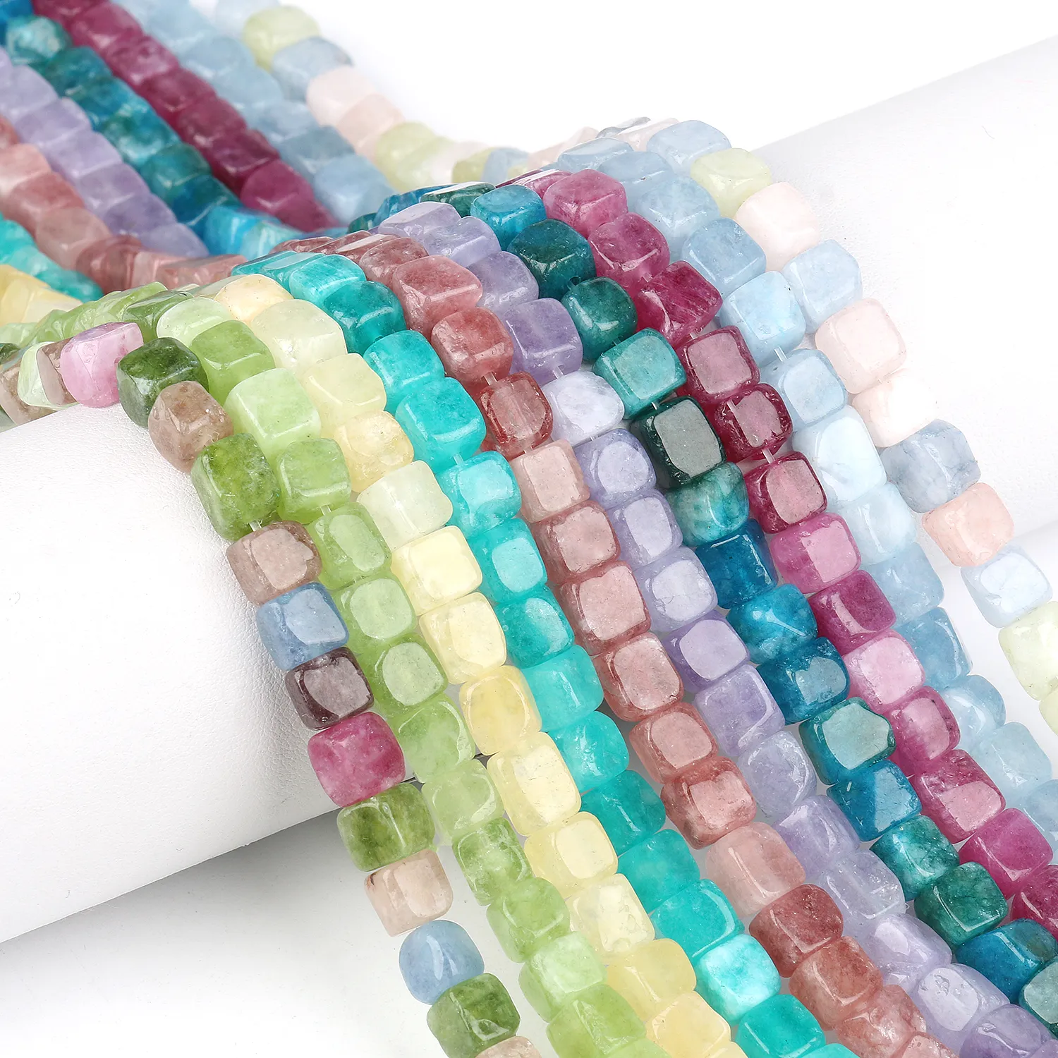 8mm Natural Stone Cube Beads Amazonite Amethyst Tourmaline Agates for ...