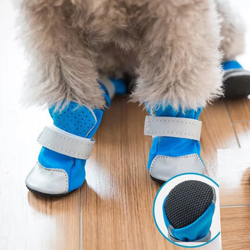 Reflective Summer Breathable Waterproof Dog Cat Shoes Non-Slip Puppy ...