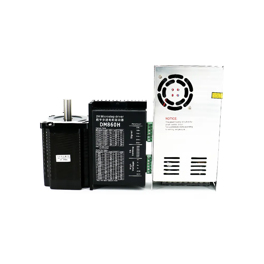 4 Axis Nema 34 CNC Kit - 8.5N.m Stepper Motor, DM860H Driver, 400W PSU, Breakout Board - High ...