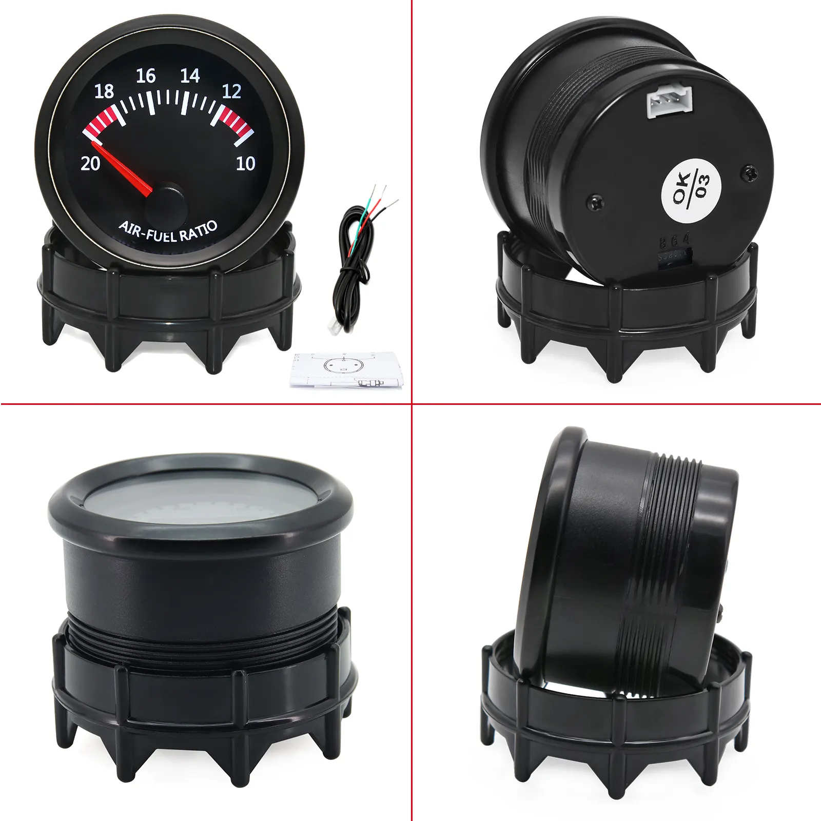 New 52mm Universal Car Air Fuel Ratio Gauge w/ Narrowband O2 Oxygen ...