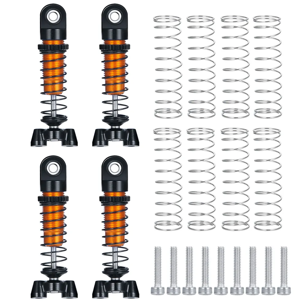 Compact Front & Rear Damper Set - Shortened Suspension for 1/18 & 1/24 ...