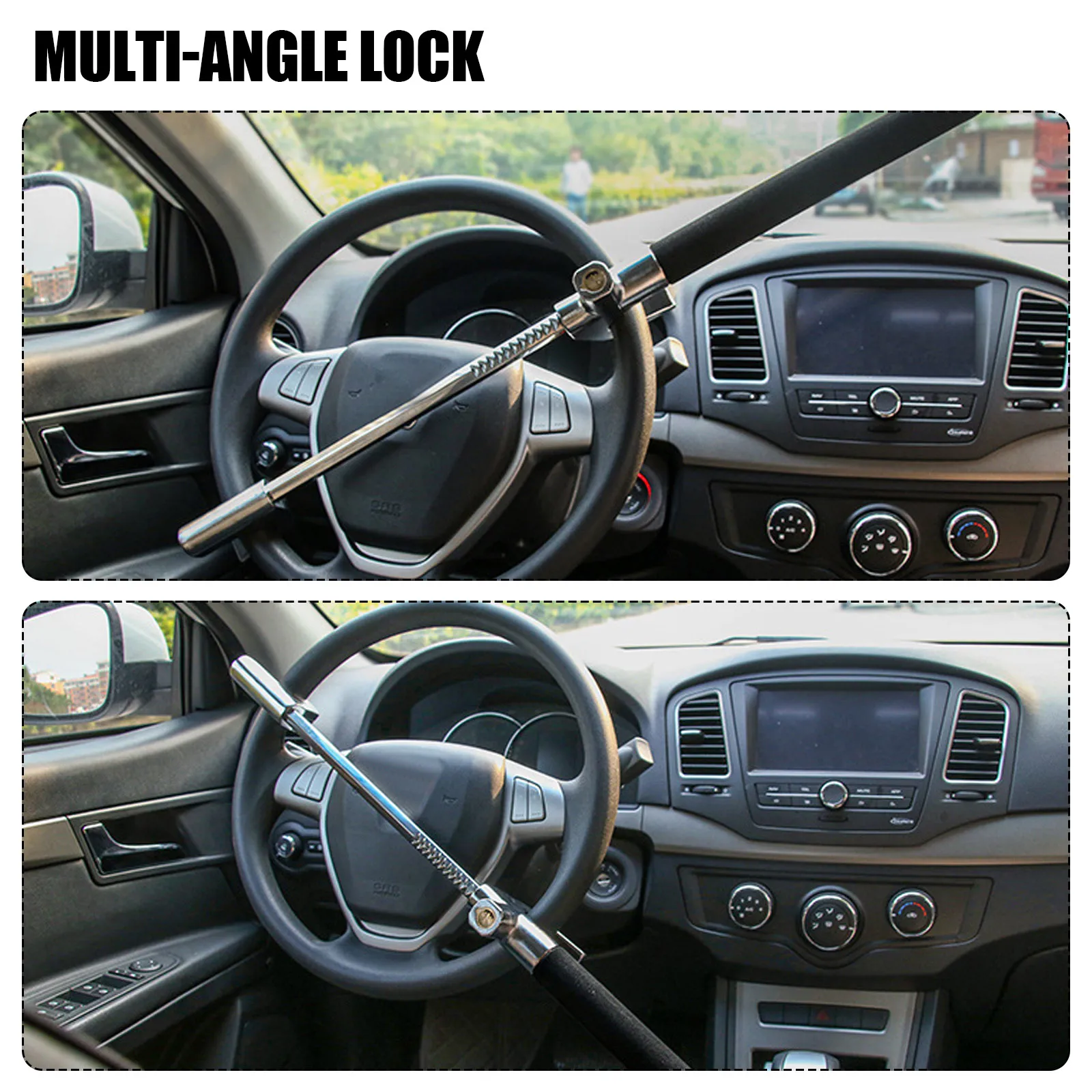 Retractable Anti-Theft Steering Wheel Lock with Glass Breaker from ...