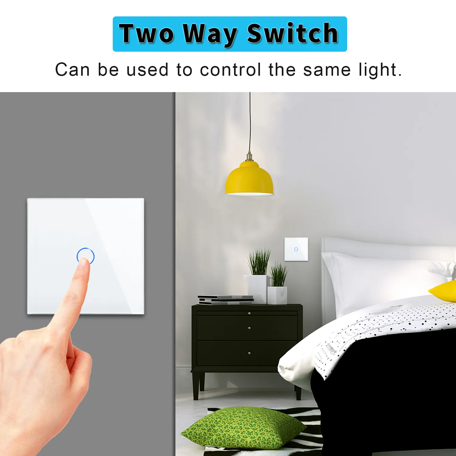 DHgate.com:Crystal Touch Switch- 1/2/3 Gang 2/3 Way Black Wall Light ...