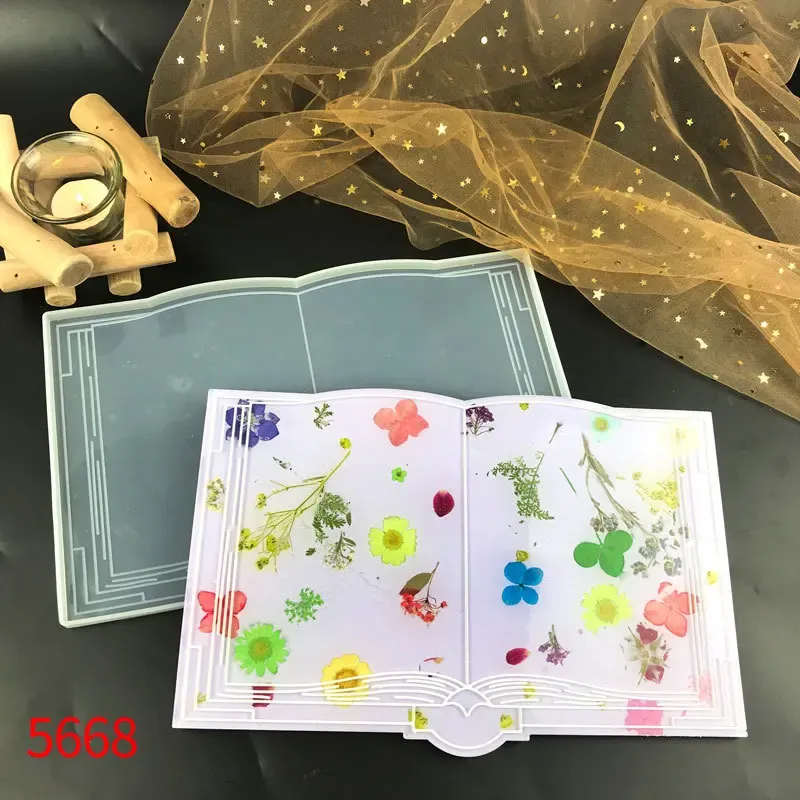 DHgate.com:Silicone Book Resin Mold for Wall Hanging - Large 3D Open ...