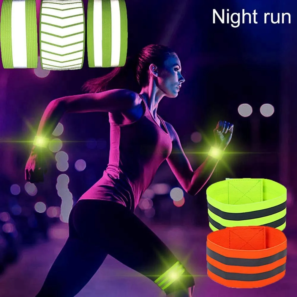 Reflective Bands: Elastic Armbands for Safety - Night Cycling, Jogging ...