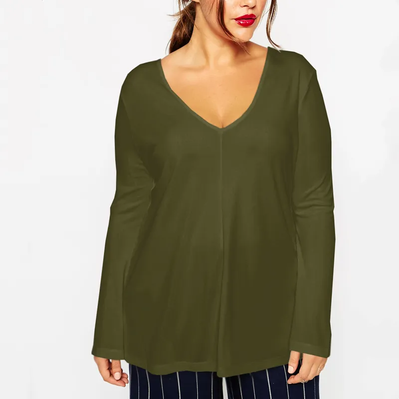 DHgate.com:Plus Size V-neck Summer Top - Long Flare Sleeves, Work Tunic Blouse (6XL-8XL):Apparel