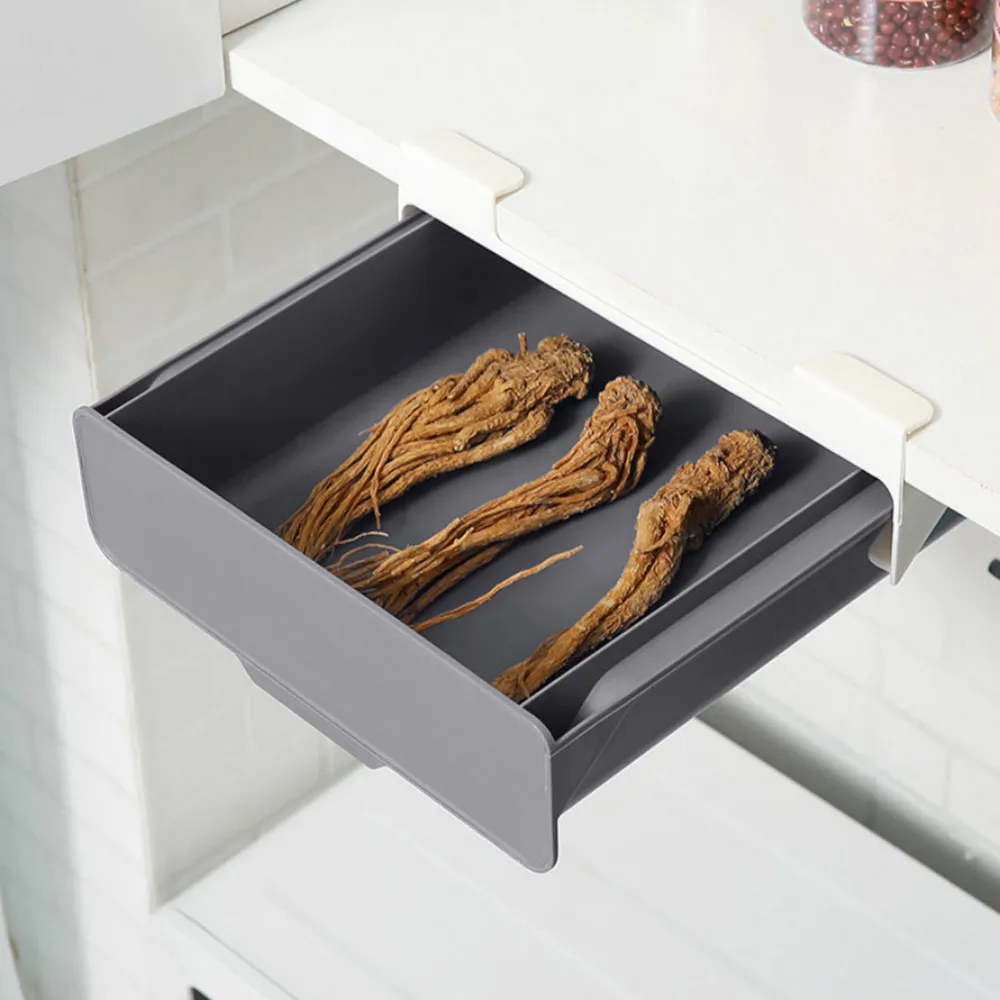 Kitchen Organizer Spice Rack Under-Shelf Drawer Hidden Spice Bottle ...