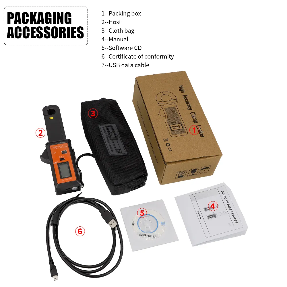 AC/DC Leakage Current Clamp Meter - 0mA-60A High Sensitivity, Non ...