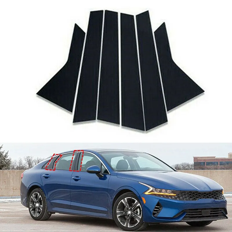 Vehicle Pillar Post Trim Cover Set Black BC Column Decals For Sedan ...