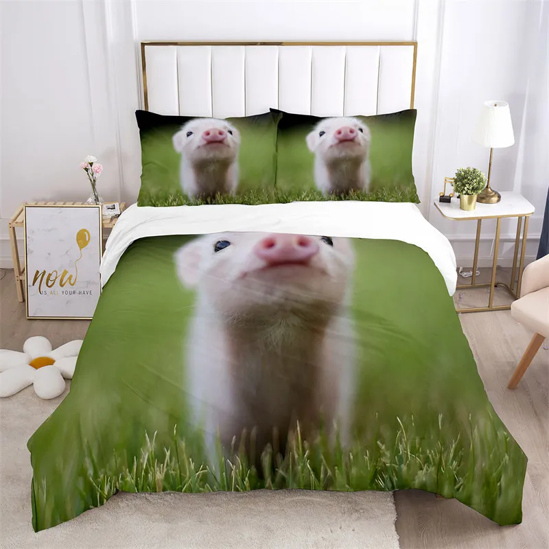 Cute Pig Bedding Set - Soft Animal Duvet Cover for Kids, Boys & Girls ...