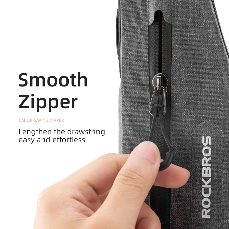 ROCKBROS 1.5L Waterproof Bike Bags Bag With Front Tube, Triangle Lengthed Design, Double Zipper ...