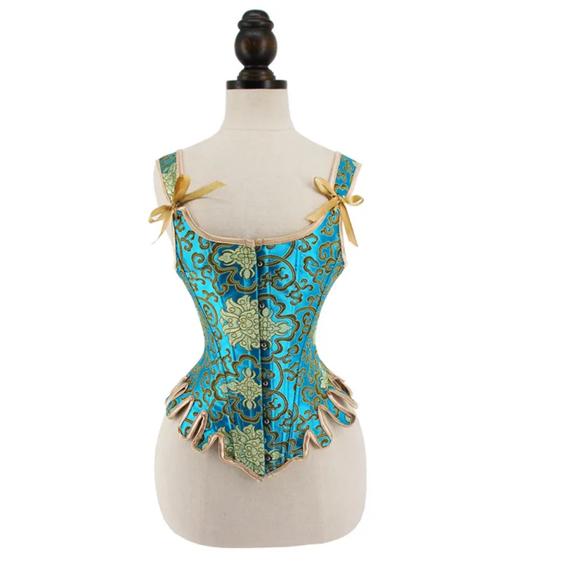 Steampunk Gothic Vintage Jacquard Underbust Corset with Steel Boned ...