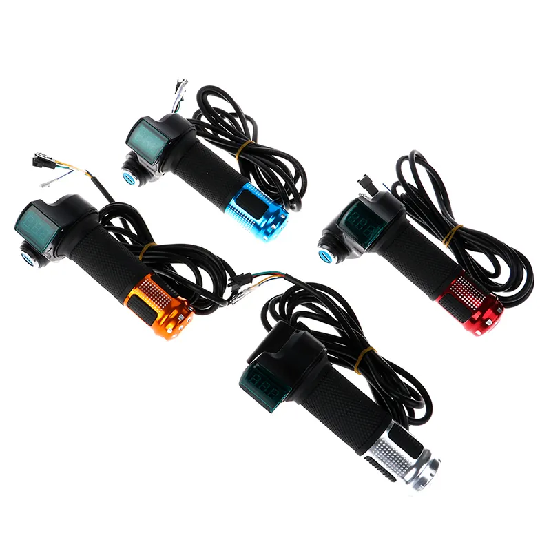 Electric Bike Throttle With LCD Display Indicator Gas Handle Throttle ...