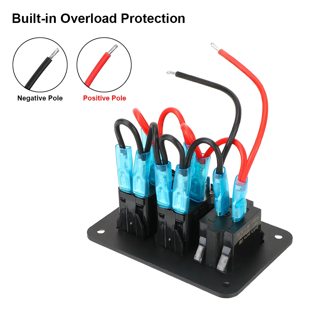 Upgraded 24V/12V Dual Voltage Switch Panel, Aluminum 2 Gang Rocker ...