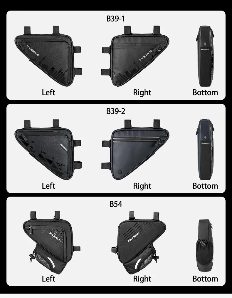 Rockbros Ultra-Light Bicycle Bag: Tube Bike Storage Triangle Saddle ...