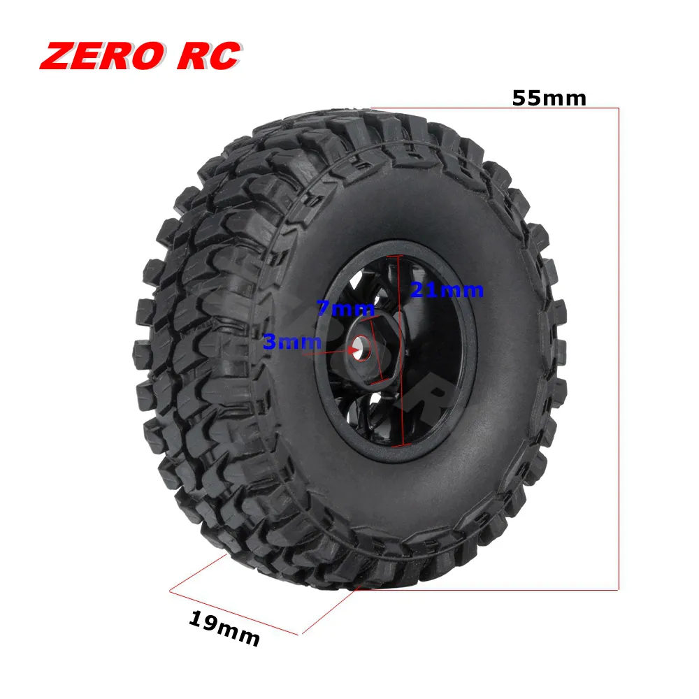 DHgate.com:1/24 RC Crawler Wheels Rims w/ Rubber Tires for Axial SCX24 ...